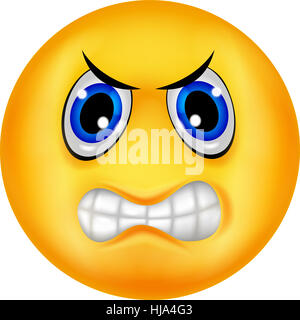 Cartoon genervt Smiley Emoticon Stockfotografie - Alamy
