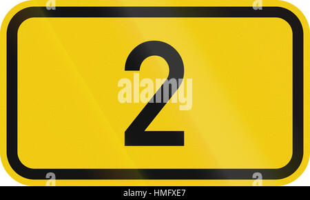 Nummerierte Autobahn-Schild von einer deutschen Bundesstraße ...