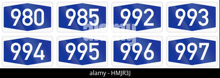 Nummerierte Autobahn-Schild von einem deutschen Autobahnen ...