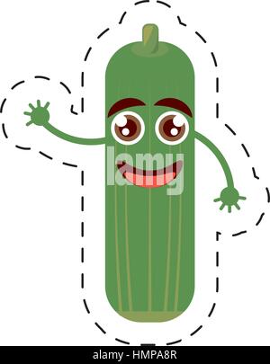 Cartoon-Illustration der lustige Gurken Gemüse essen Charakter Stock ...