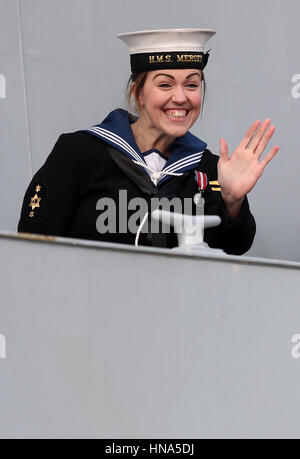 Steward Amy Binns, Wellen von Gosport, zu ihrer Familie, wie HMS Mersey ...