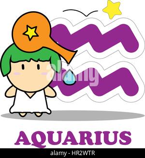 Horoskop Sternzeichen Wassermann. Cartoon Poseidon. Färbung für Kinder ...