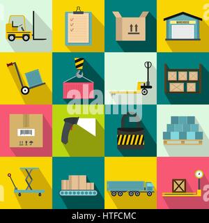 Lager Flachbild Vektor Icon. Lager und Logistik Symbol, Piktogramm ...