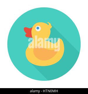 Gelbe Ente. Flaches Vektor-Symbol für Web- und mobile Anwendungen. Es ...