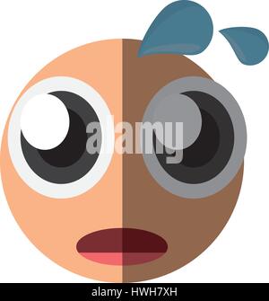 Besorgt Vektor cartoon emoji. Frustriert, traurig, enttäuscht, wütend ...