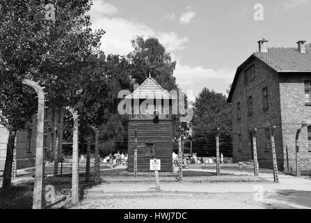 Stacheldraht, Wachturm, Lagergebaeude, Stammlager ich ...