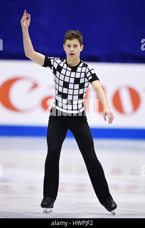 Taipei, Taiwan. 15. März 2017. James Min (AUS) Eiskunstlauf: ISU World ...