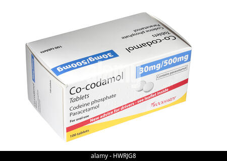 Co-Codamol Tabletten Box 500 mg Schmerzen Linderung Ausschnitt ...