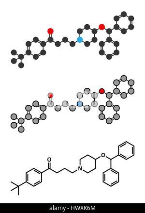 Ebastin antihistaminikum Droge Molekül. Skelettmuskulatur Formel Stock ...