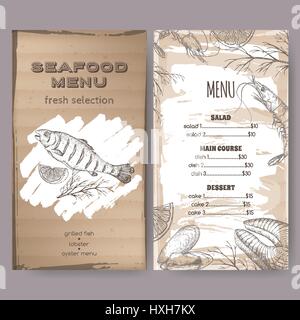 Vorlage der Fisch Menü für das Restaurant Stock-Vektorgrafik - Alamy