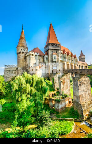 Hunyad Schlosses. Mittelalterliche Burg in Hunedoara, Siebenbürgen, Rumänien. Vajdahunyad ...