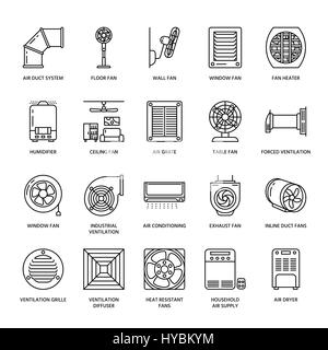 Heizungs-/Lüftungs-/Zeile für Symbole, Zeichen, Vektor, Abbildung ...