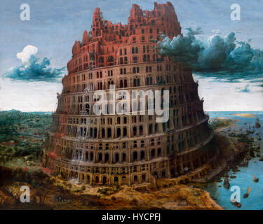 Der Turmbau zu Babel von Pieter Bruegel der ältere, Öl auf Holzplatte ...