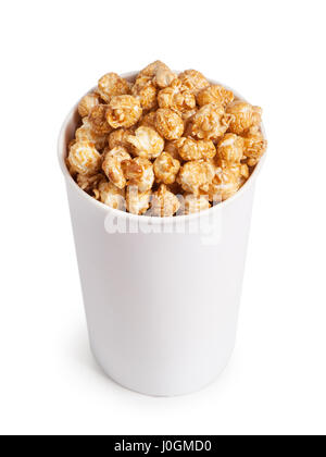 Großen vollen Eimer Popcorn, Isolated on White Background ...