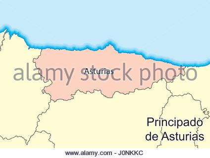 Asturien administrative und politische Vektorkarte mit Fahne Vektor ...