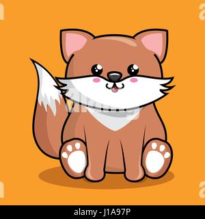 Fox cartoon Design, Kawaii Ausdruck niedlichen Charakter lustig und ...