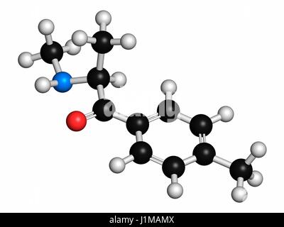 Mephedron 4-Methylmethcathinone (4-MMC) Pulver mit einem blauen Studio ...