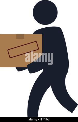Symbol "Lieferung Mann Postbote Kurier Post Strichmännchen Piktogramm ...