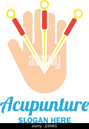 Akupunktur Therapie Logo mit Text Platz für Ihr Slogan / Motto, Vektor ...