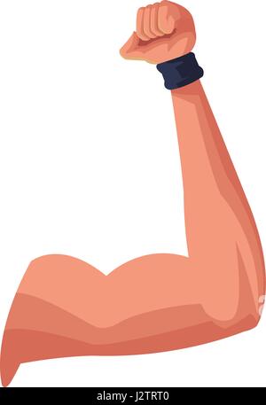 Bizeps starken Arm. Muskel-Symbol Zeichen. Symbol auf acht flache ...