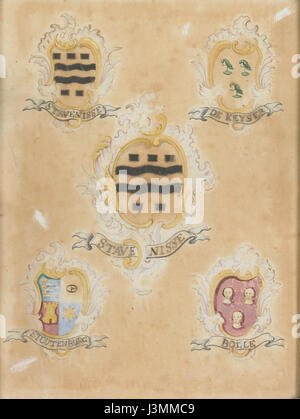 Das Wappen von Jacob de Witte, Vater von Laurens Jacobsz de Witte, mit ...