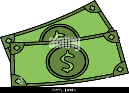 Dollar Banknote Set Vector. Cartoon U.S.-Währung. Vorderseite des ...
