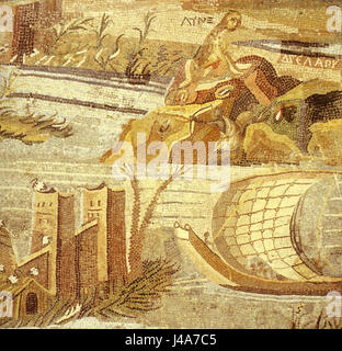 Abschnitt 10 des Nilmosaiks Praeneste, ein altes römisches Kunstwerk ...