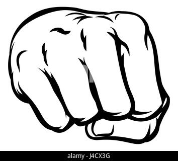 Cartoon Faust Hand in ein Pop-Art-Comic-Stil Stockfotografie - Alamy