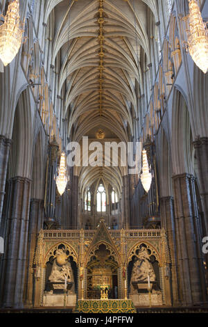 England, London, Westminster, Westminster Abbey, Innenansicht Stockfotografie - Alamy