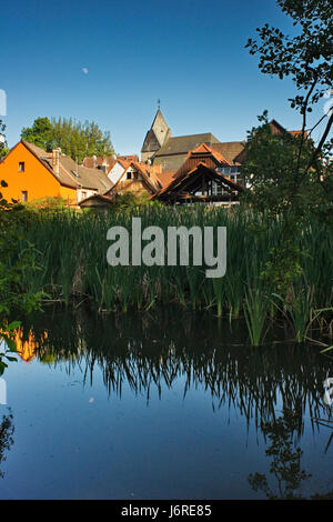 Laubach und Schloss Laubach, Hessen, Deutschland, Europa Stockfoto ...