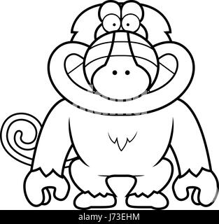 Pavian Cartoon Clipart Vektor Illustration Stock-Vektorgrafik - Alamy