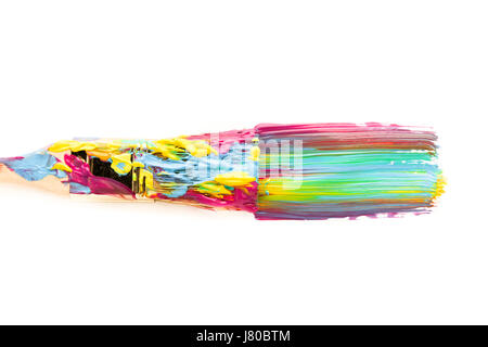 Kunst Regenbogen Farbe Pinselstrich mit einem Pinsel mit einem Schuss ...