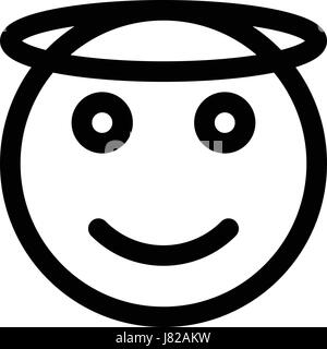 Lächelndes Gesicht mit Engel Halo Emoji Emoticon Stock-Vektorgrafik - Alamy