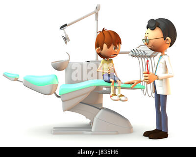 Zahnarzt Cartoon zahnärztliche Untersuchung Inspektion Gesundheitswesen ...