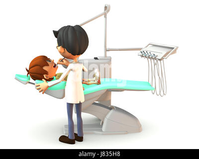 Zahnarzt Cartoon zahnärztliche Untersuchung Inspektion Gesundheitswesen ...