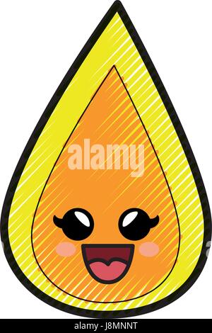 Feuer Flamme Cartoon smiley Stock-Vektorgrafik - Alamy