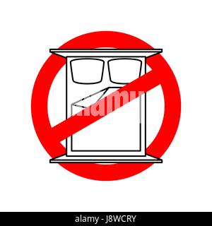 Stop Schlafen. Red Road Verbotsschild. Verbot Kerl schlafen auf dem ...