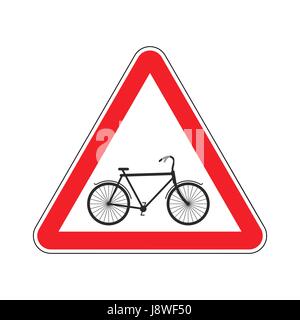 Rotes Dreieck Mit Fahrrad