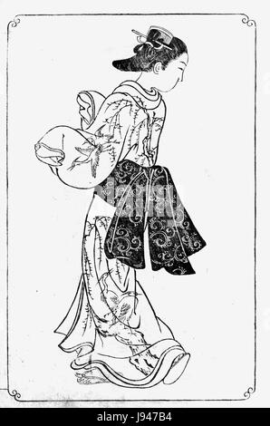 Nishikawa Sukenobu war ein japanischer Ukiyo-e-Künstler. Dieses Werk ...