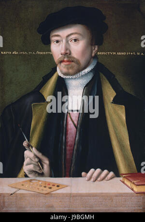 Selbstporträt von Ludger Tom Ring d. J., 1547 AD, Öl auf Eiche Herzog ...