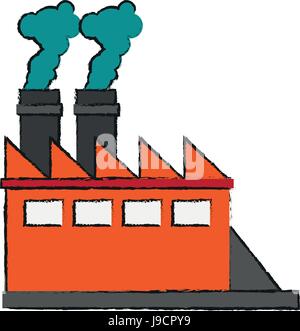 Fabrik Cartoon flache Abbildung zeichnen Vektor Abbildung - Bild ...