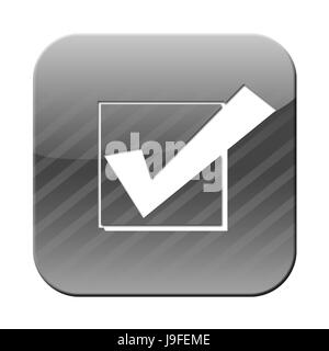 OK, Haken, die Schatulle, abhaken, weiter, ja, Piktogramm, Symbol ...