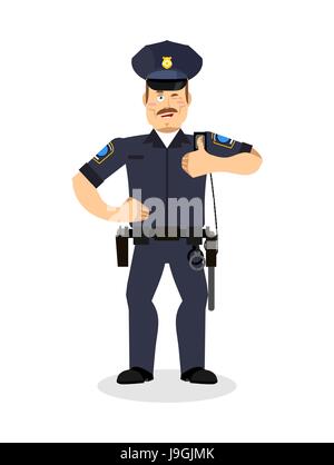 Polizei Daumen nach oben. Das Zeichen ist alles in Ordnung. fröhliche ...
