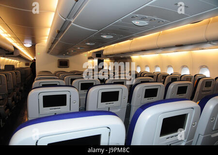 Flugzeug, innen, Plätze, Passagierflugzeug, Plätze, Orte, sitzen ...
