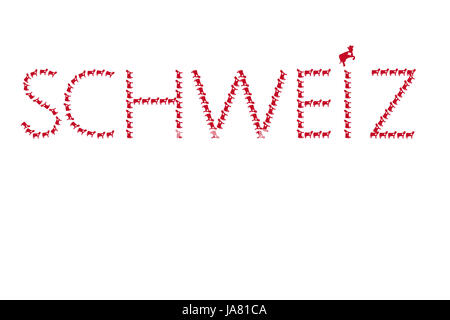 Kreuz, Schweiz, lexikalische, schreiben, Schrift, Typografie, Kuh ...