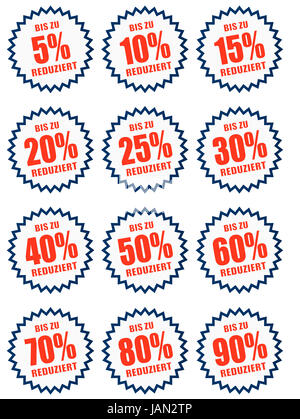 Aktion, Angebot, Prozentsatz, Glattstellung Verkauf, Blase, Ermäßigung ...