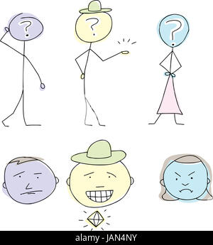 Cartoon Vector Mann traurige Strichmännchen in Depression ist trinken ...