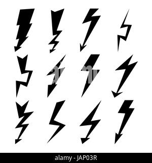 Blitz-Zeichen-Vektor-Set. Lightning Bolt Icons. Donner-Blitz-Symbole ...
