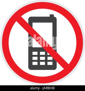 Handy verboten. Kein Handy-Zeichen isoliert auf weißem Hintergrund ...