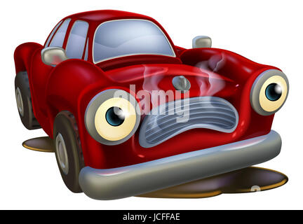 Ein Beispiel für ein trauriges rote Cartoon Auto zerlegt Stockfoto ...